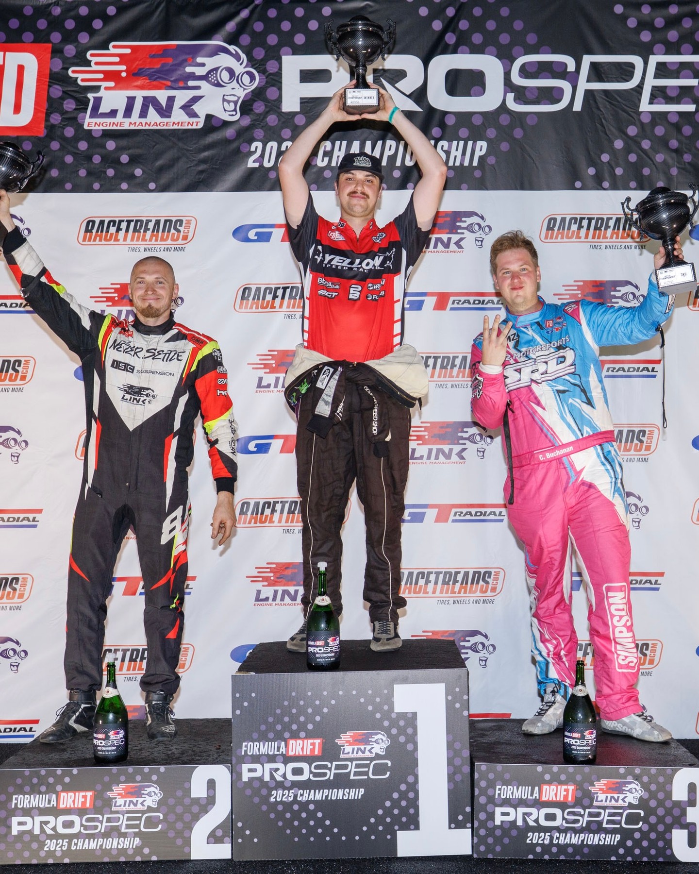 All smiles on the @Link_ECU PROSPEC podium. 🍾 Talaska. Brutskiy ...